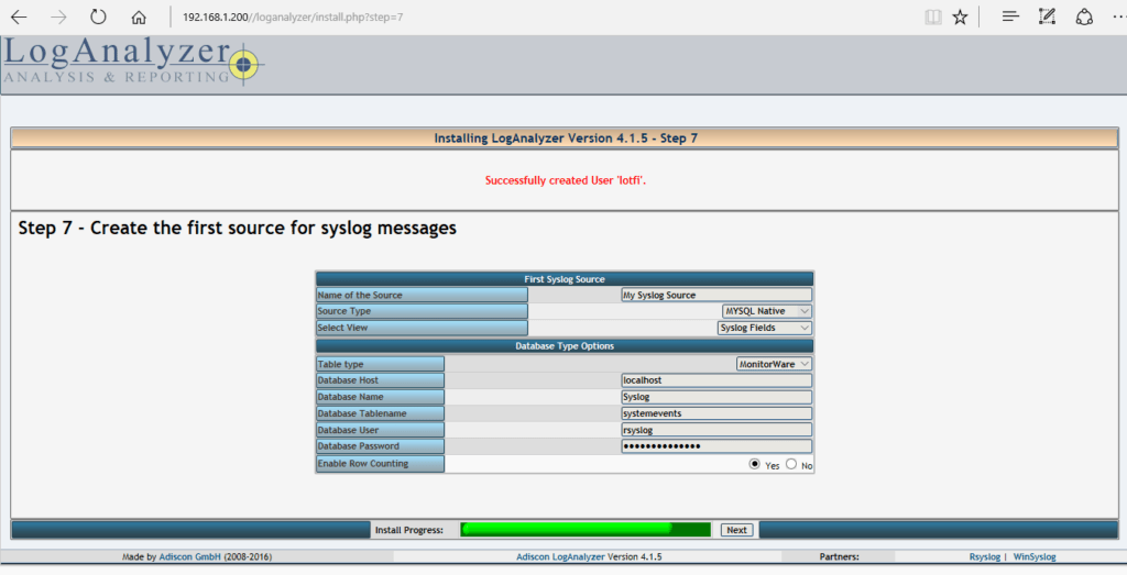 How to Setup LogAnalyzer with Rsyslog On CentOS 7 / RHEL 7 - YallaLabs