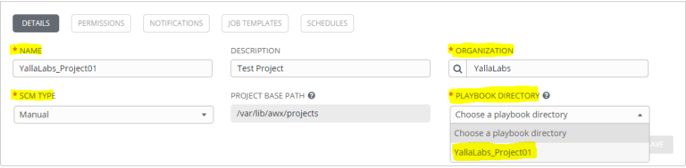 How to Create a Project in AWX / Ansible Tower - YallaLabs